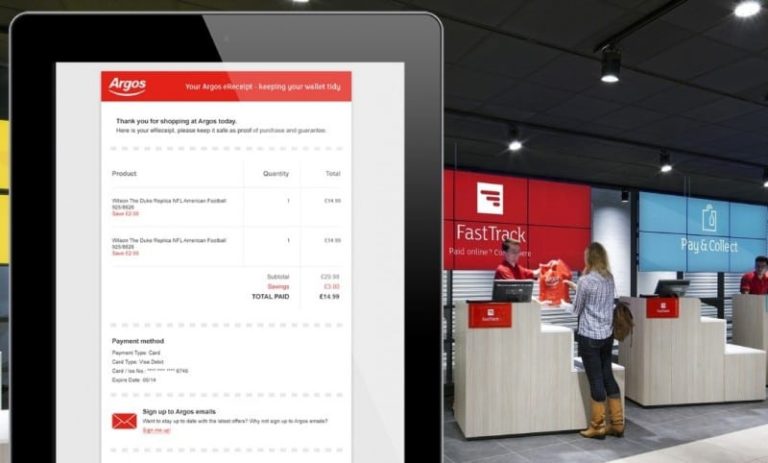 Argos rolls out e-receipts at 750 UK stores | Jewellery Focus