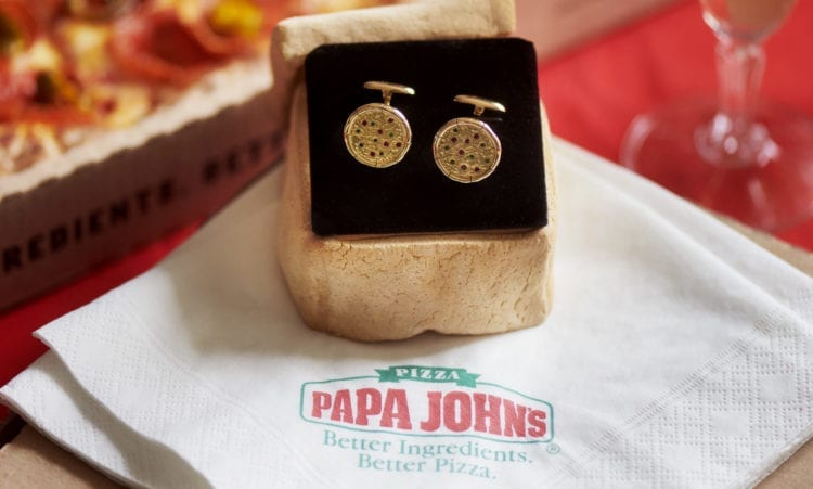 Papa Johns launches 18k gold ‘crust-links’ | Jewellery Focus